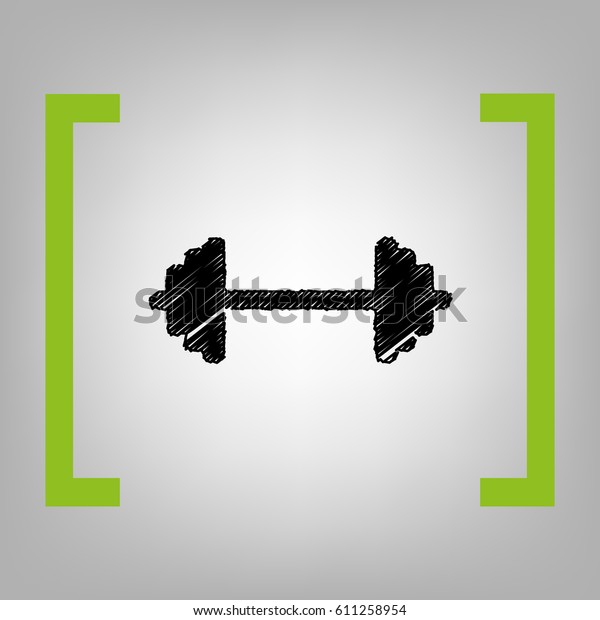 Dumbbell Weights Sign Vector Black Scribble Stock Vector (Royalty Free ...
