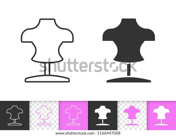 Dummy Black Linear Silhouette Icons Thin Stock Vector (Royalty Free ...