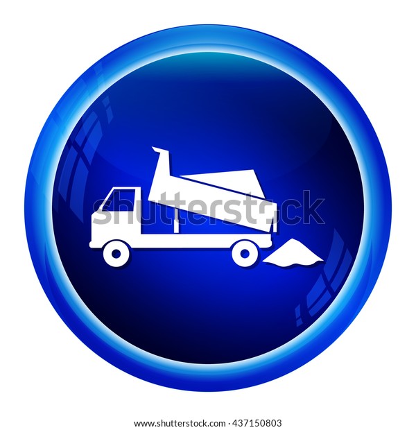 Dump Truck Icon Symbol Button Vector Stock Vector (Royalty Free ...