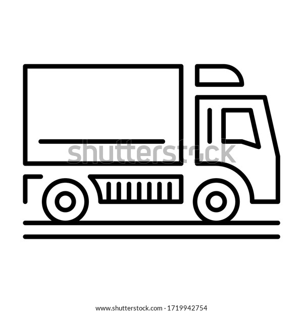 Dump Truck Side View Icon Outline Stock Vector (Royalty Free ...