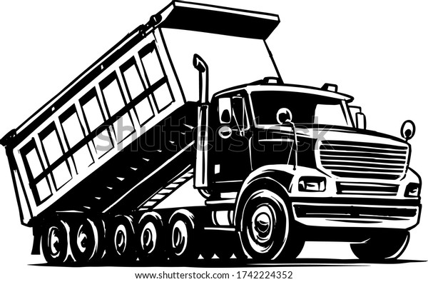 Vektor Stok Dump Truck Vector Illustration Isolated On (Tanpa Royalti ...