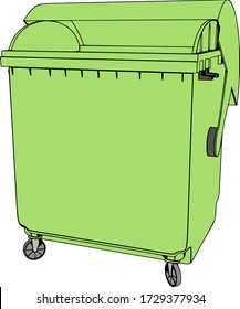 Dumpster Green Color White Background Isolated Stock Vector (Royalty ...