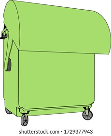 Dumpster Green Color White Background Isolated Stock Vector (Royalty ...