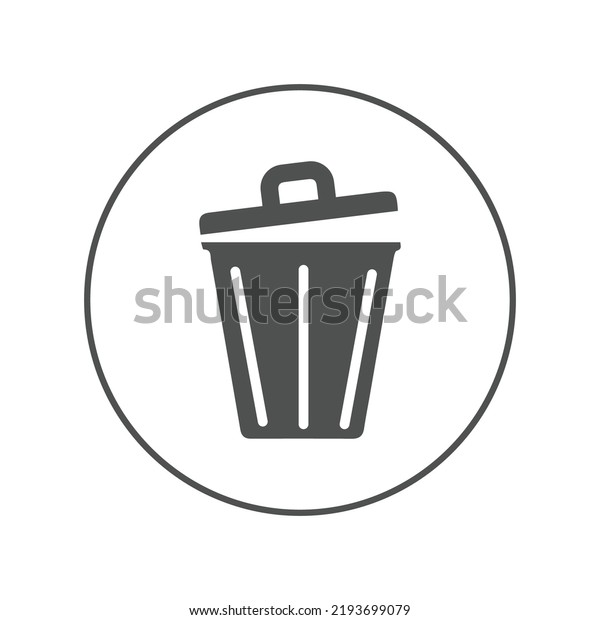 Dumpster Rubbish Trash Icon Circle Version Stock Vector (Royalty Free ...