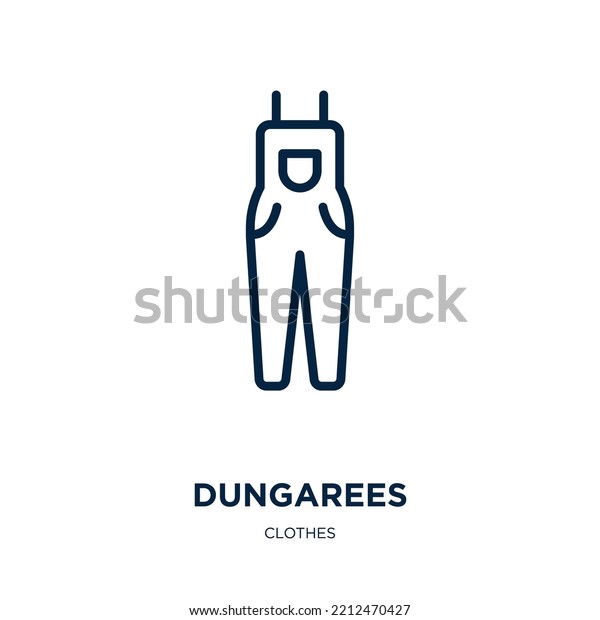 Dungarees Icon Clothes Collection Thin Linear Stock Vector (Royalty ...