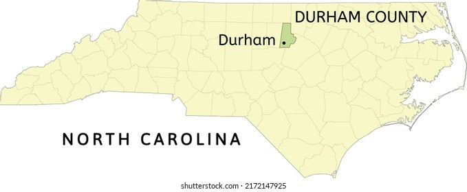 Durham County City Durham Location On Stock Vector (Royalty Free ...