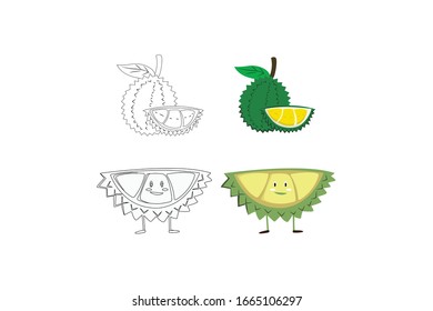 Durian Fruit Object Vector Illustration Bundle Stock Vector (Royalty ...