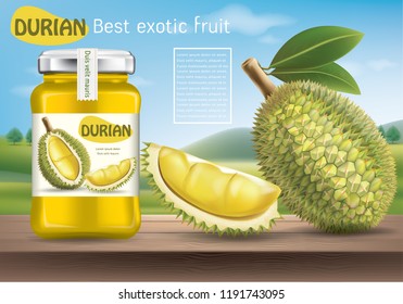 Package Durian Fruit Adsillustration Vector Stock Vector (Royalty Free ...