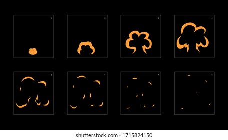 Dust Explosion Effect Explosion Animation Effect Stock Vector (Royalty ...