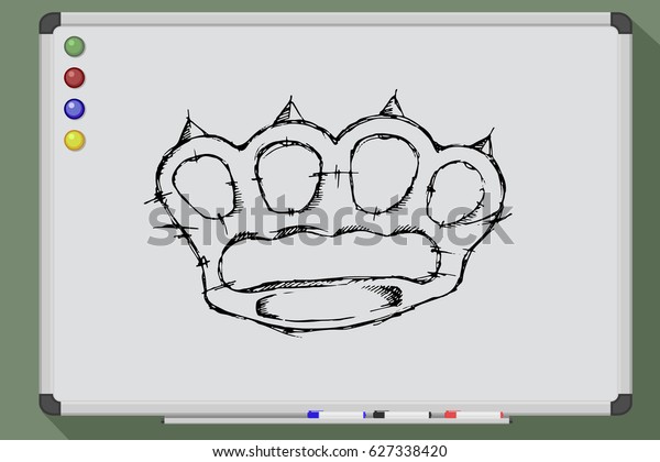 Dust Knuckles Drawn On Whiteboard Vector Stock Vector (Royalty Free ...