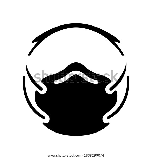 Dust Mask Protection Black Iconvector Illustration Stock Vector ...