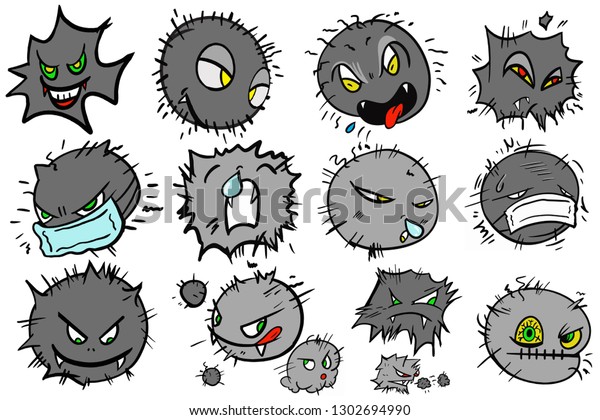 Dust Pollution Cartoon Characters Face Expression Stock Vector (Royalty ...