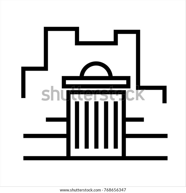Dustbin Black White Line Art Icon Stock Vector (Royalty Free) 768656347 ...