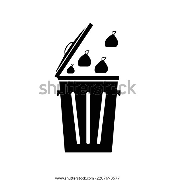 Dustbin Garbage Trash Bin Icon Black Stock Vector (Royalty Free ...