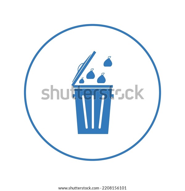 Dustbin Garbage Trash Bin Icon Circle Stock Vector (Royalty Free ...