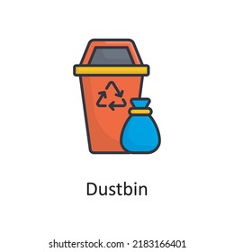 Dustbin Vector Filled Outline Icon Design Stock Vector (Royalty Free ...