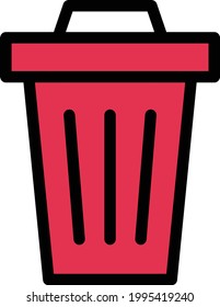 Dustbin Vector Line Colour Icon Stock Vector (Royalty Free) 1995419240 ...