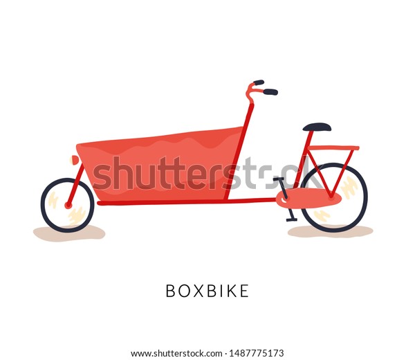 Dutch Cargo Bike Vector Flat Illustration Stock Vector (Royalty Free ...