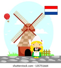 797 Netherlands windmill cartoon Images, Stock Photos & Vectors ...