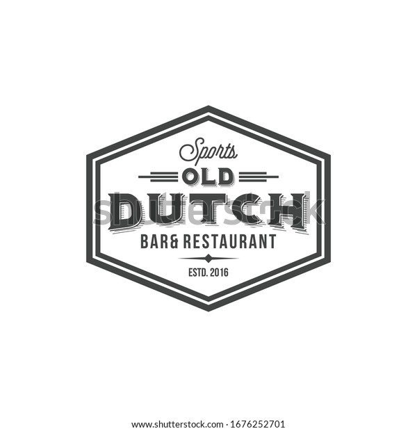 Dutch Vintage Emblem Logo Design Template Stock Vector (Royalty Free ...