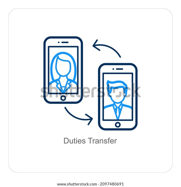 Duties Transfer Employee Transfer Icon Concept Stock Vector (Royalty ...