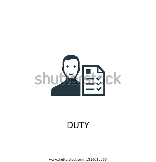 Duty Icon Simple Element Illustration Duty Stock Vector (Royalty Free ...