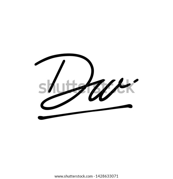 DW initial signature logo. handwriting logo template vector,