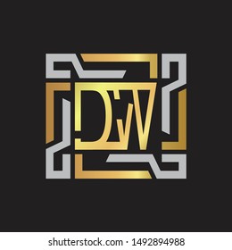 Dw Letter Logo Initial Capital Monogram Stock Vector (Royalty Free ...