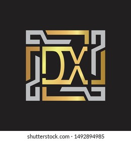 Dx Letter Logo Initial Capital Monogram Stock Vector (Royalty Free ...