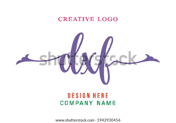 Dxf Lettering Logo Simple Easy Understand Stock Vector (Royalty Free ...