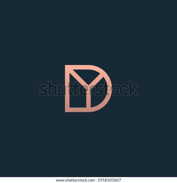 Dy Monogram Logo Gold Color Stock Vector (Royalty Free) 1958103607 ...