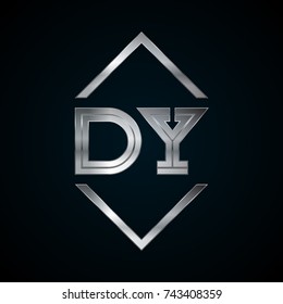 Dy Monogram Metal Logo Silver Logo Stock Vector (Royalty Free ...