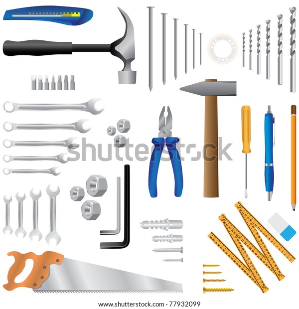 Dyi Tool Realistic Illustration Stock Vector (Royalty Free) 77932099 ...