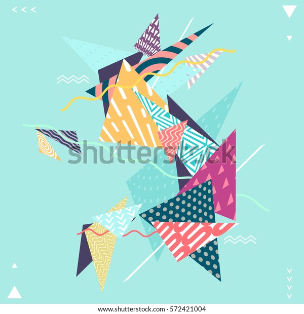 Dynamic Colorful Composition Decorative Triangles Stock Vector (Royalty ...