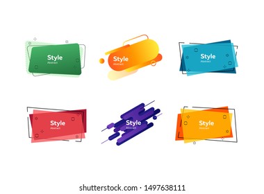 Dynamic Geometric Badges Set Colorful Modern Stock Vector (Royalty Free ...