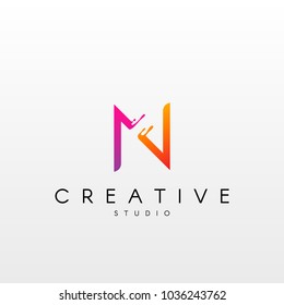 Dynamic Letter N Logo Logo Design Stock Vector (Royalty Free ...