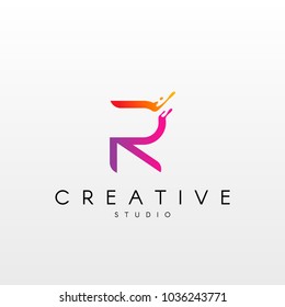 Dynamic Letter R Logo Logo Design Stock Vector (Royalty Free ...