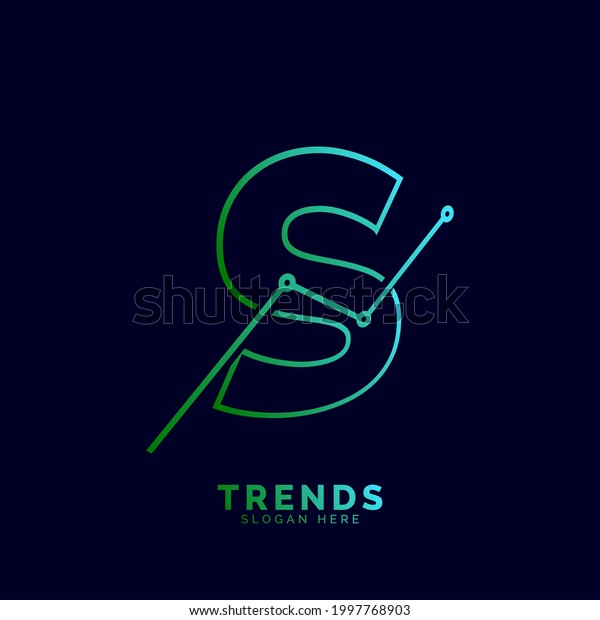 Dynamic Outline Letter S Trends Statistic Stock Vector (Royalty Free ...