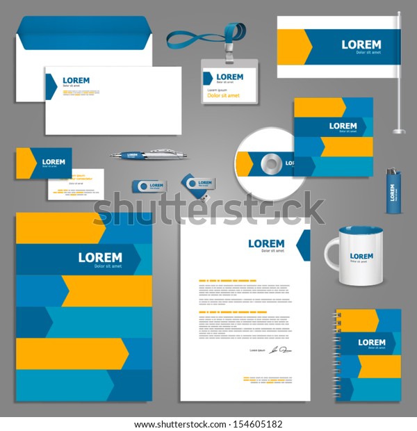 Vektor Stok Dynamic Stationery Template Design Arrows Documentation ...