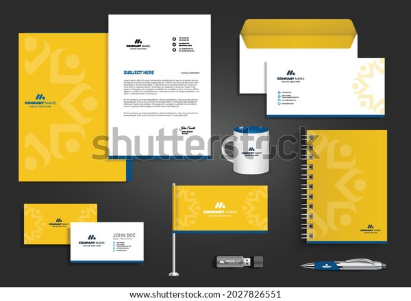 Dynamic Stationery Template Design Arrows Documentation Stock Vector ...