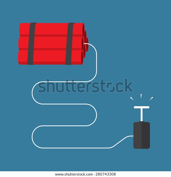 Dynamite Bomb Circuit Flat Design Stock Vector (Royalty Free) 280743308