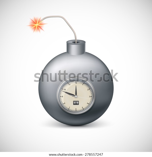 Dynamite Clock Illustration On White Background Stock Vector (Royalty ...