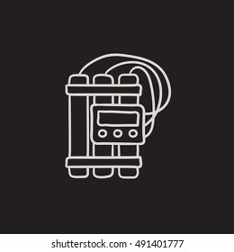 Dynamite Detonator Vector Sketch Icon Isolated: เวกเตอร์สต็อก (ปลอดค่า ...
