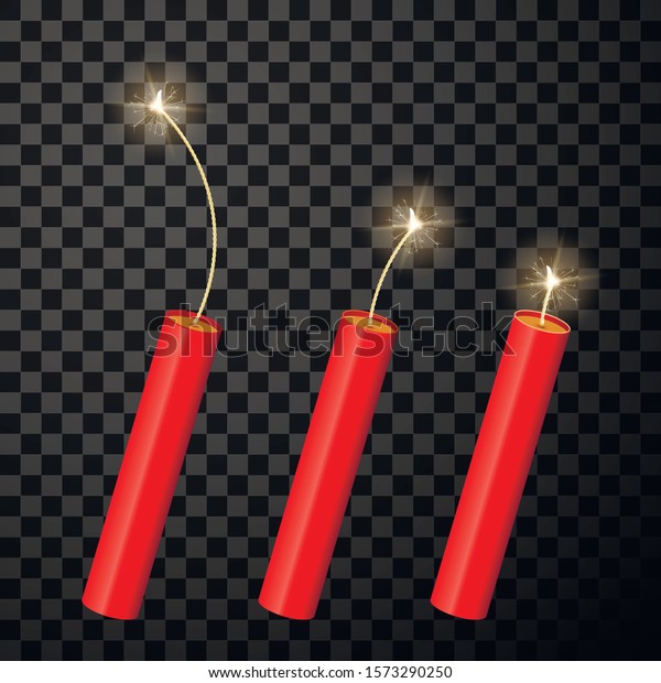 Dynamite Firecrackers Realistic Vector Illustrations Set Stock Vector ...