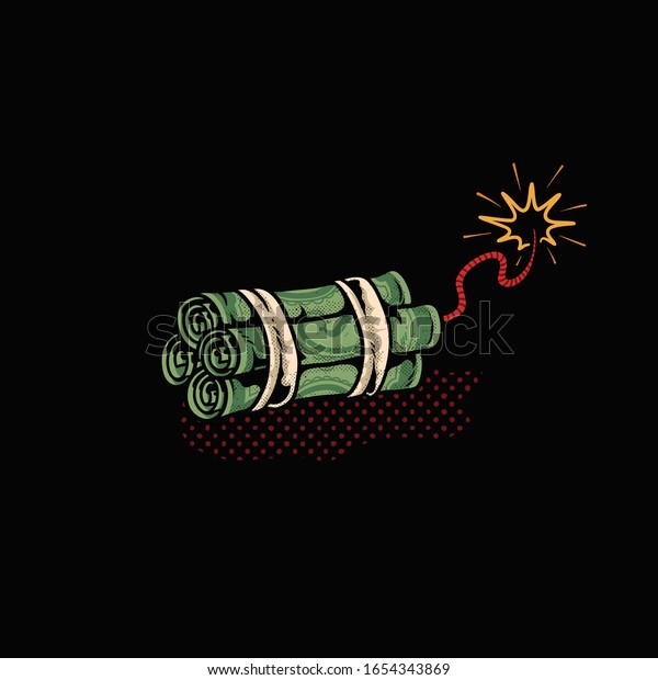 Dynamite Money Illustration Isolated Vector Illustration Stock Vector ...