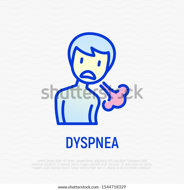 Dyspnea Thin Line Icon Short Breathing Stock Vector (Royalty Free ...