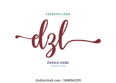 Dzl Lettering Logo Simple Easy Understand Stock Vector (Royalty Free ...