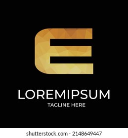 E Abstract Gold Logo Design Vector Stock Vector (Royalty Free ...