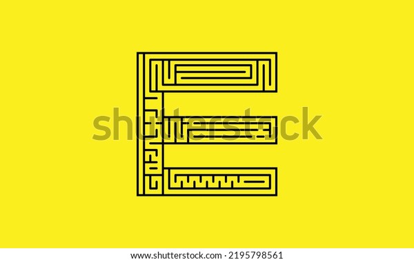 E Alphabet Minimal Vector Icon Design Stock Vector (Royalty Free ...