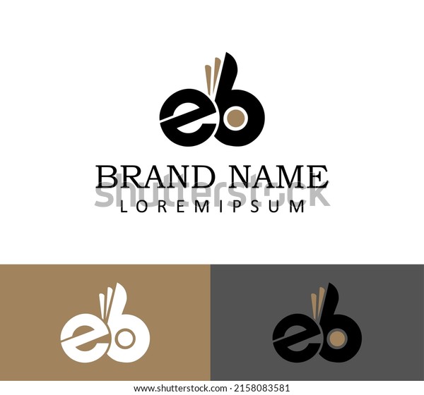 E B Letter Logo Design Template Stock Vector (Royalty Free) 2158083581 ...